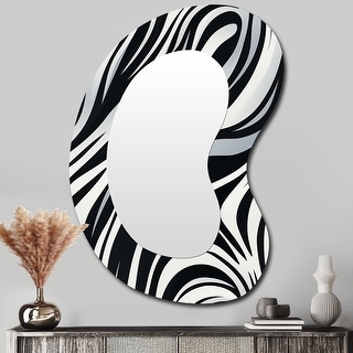 Designart - Black And White Zebra Stripes - Striped Asymmetrical Wall ...
