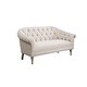 Traditional Settee With Tufting And Pleated Roll Arms, White - Bed Bath ...