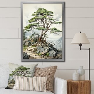 Designart "Pine Tree Resilience" Tree Pine Framed Canvas Prints - Bed ...