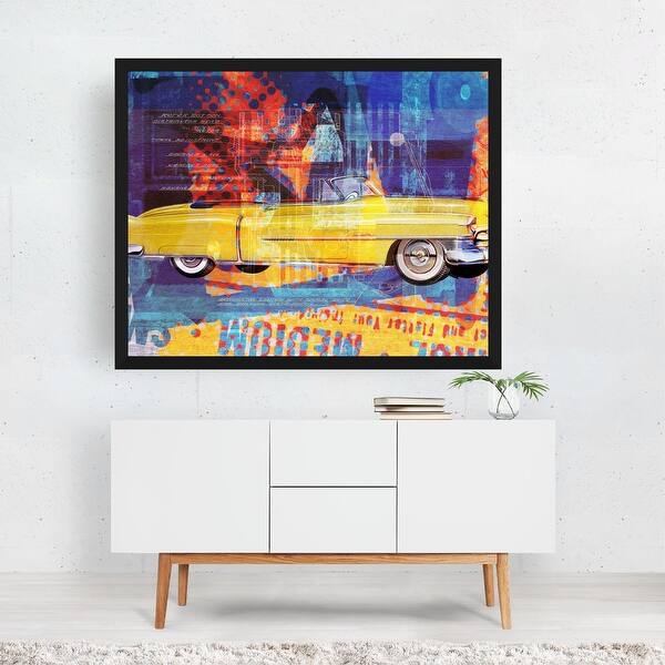Abstract automotive Yellow Cadillac Collage Car Cars Art Print/Poster ...