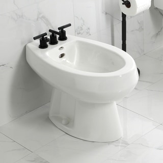 Kingston Brass Convergent Three-Handle Deck Mount Bidet Faucet with ...