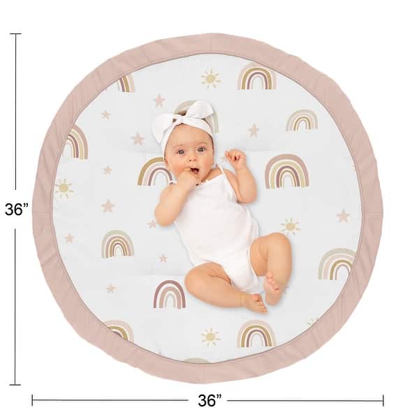 Boho Rainbow Girl Baby Tummy Time Playmat - Blush Pink Dusty Rose Gold ...