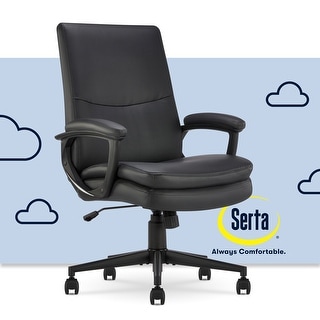 Serta Comfort Modern Executive Office Chair, Ergonomic Mid-Back ...