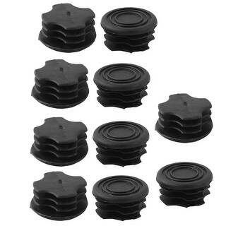Black Plastic 32mm Dia Round Tubing Tube Insert Caps Covers 10 Pcs ...