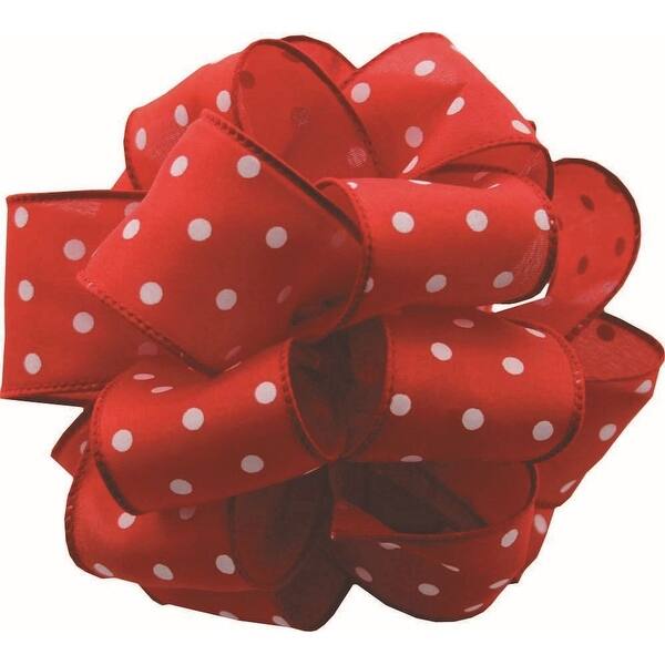 Wired Red With White Polka Dots Ribbon - Bed Bath & Beyond - 36879835
