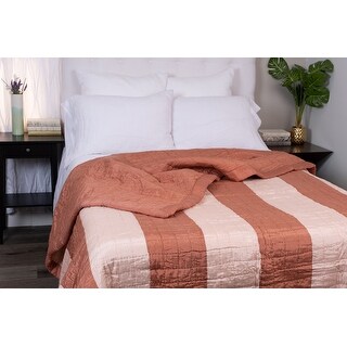 Verdeen Orange Striped Polysilk Queen Quilt - Bed Bath & Beyond - 35752168