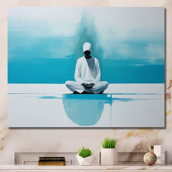 Designart "White Blue Meditation Harmony Of Mind" Spiritual Wall Art ...