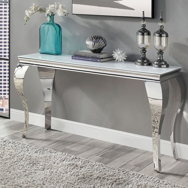 Kiermeyer Contemporary 55-inch Glass Top Sofa Table by Furniture of ...