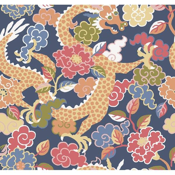 A-Street Prints Yanci Orange Dragon Wallpaper - Bed Bath & Beyond ...