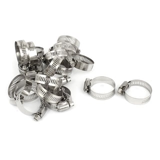 Unique Bargains 25 Pieces Stainless Steel Hose Pipe Fastener 21-38mm ...