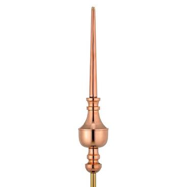 39" Handcrafted "Zephyrus" Pure Polished Copper Cupola Finial - Bed ...