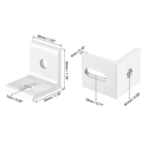 Inside Corner Brace Angle Bracket L Shape 30mmx30mmx26mm with M6 ...