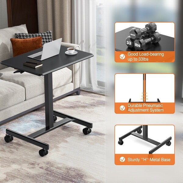 Black Small Mobile Rolling Standing Desk Computer Cart Bed Bath Beyond 42464743