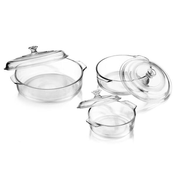 Libbey Baker's Basics 3-Piece Glass Casserole Baking Dish Set with Glass Covers - Bed Bath ...
