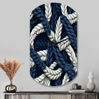 Coastal Rope Motifs White And Blue - Coastal Wall Clocks in Cylinder ...