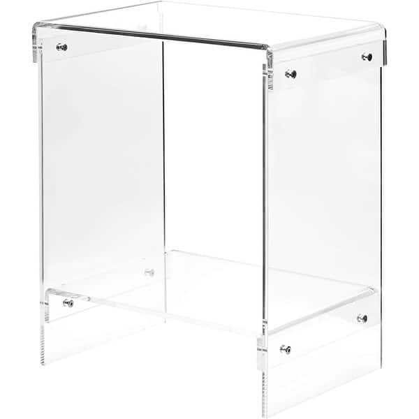 Acrylic End Table, 2-Tier Nightstand for Living Room or Bedroom, Easy ...