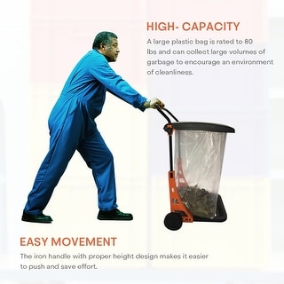 Hand Push Garden Dump Trash Cart with Wheels for Toolless Assembly with ...