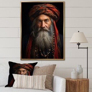 Designart "Hebrew Spiritual Portrait I" Judaism Framed Wall Decor - Bed ...