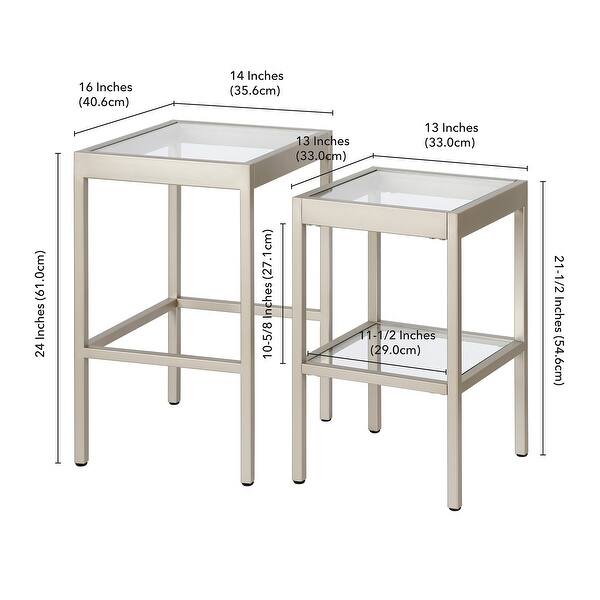 Alexis Metal/ Tempered Glass Nesting Tables - Bed Bath & Beyond - 31290445
