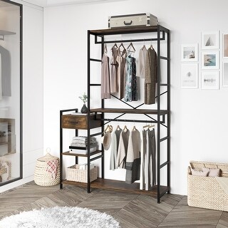 Independent Clothes Rack, Large Clothing Storage Shelving Unit - Bed ...