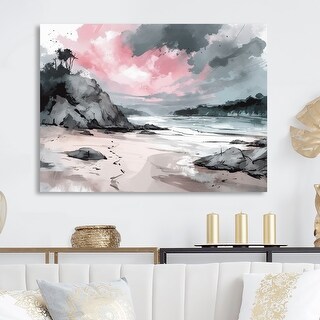 Designart "Ocean"S Embrace II" Modern Landscape Beach Metal Wall Art ...