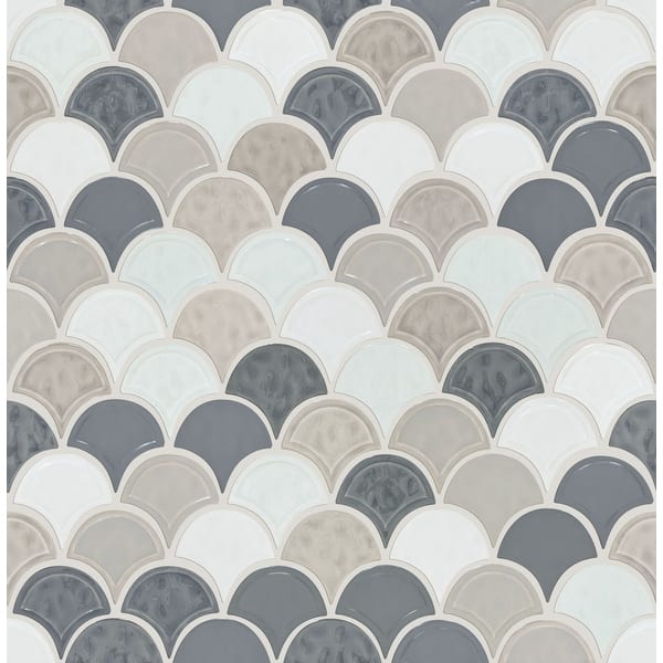 Shaw Geoscape - 11" x 12" Fan Mosaic Wall Tile - Tile Visual - - Bed ...
