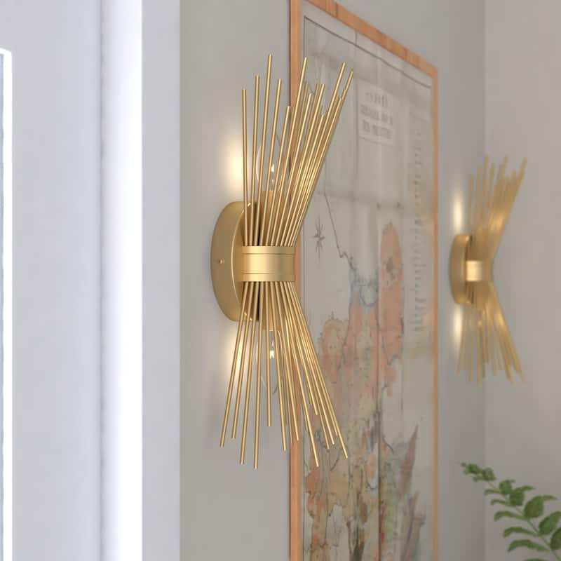 Vaxcel Lighting Nikko 2 Light 16" Tall Sunburst Wall Sconce - Overstock ...