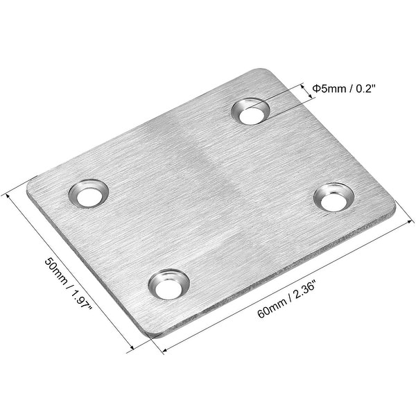 Repair Plate, 60mm x 50mm, Flat Fixing Mending Bracket Connector, 4 Pcs ...