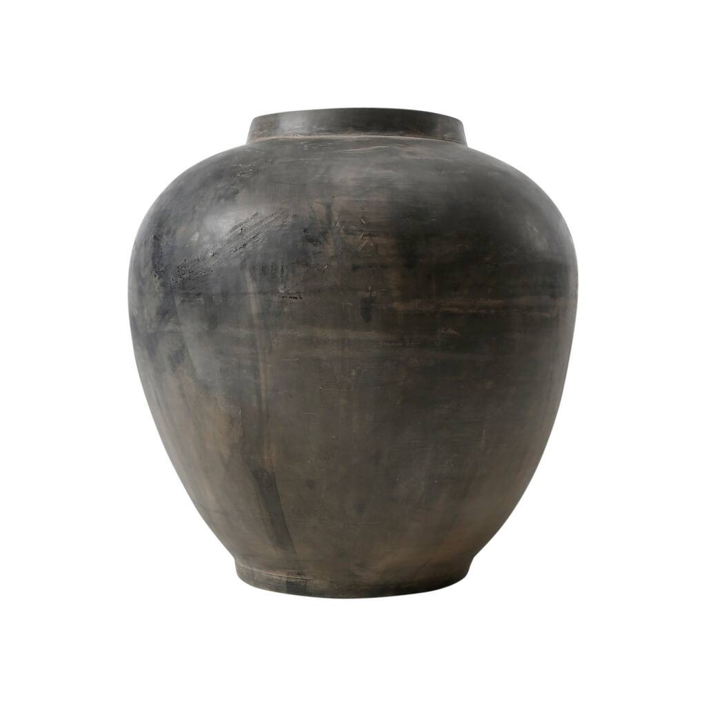 Artissance Earthy Gray Short Neck Pottery Vase, 12 Inch Tall ...