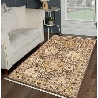 Noori Rug Pak-Persian Kirman Chocolate/Ivory Rug - 4'0" x 6'8" - Bed ...