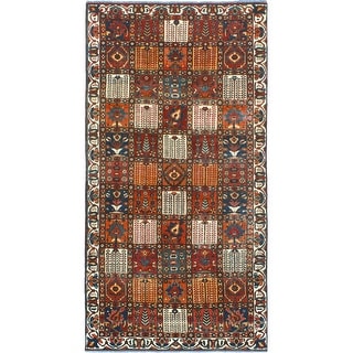 Fine Vintage Bakhtiari Katie Rust/Ivory Runner - 4'10" x 9'7" - Bed ...