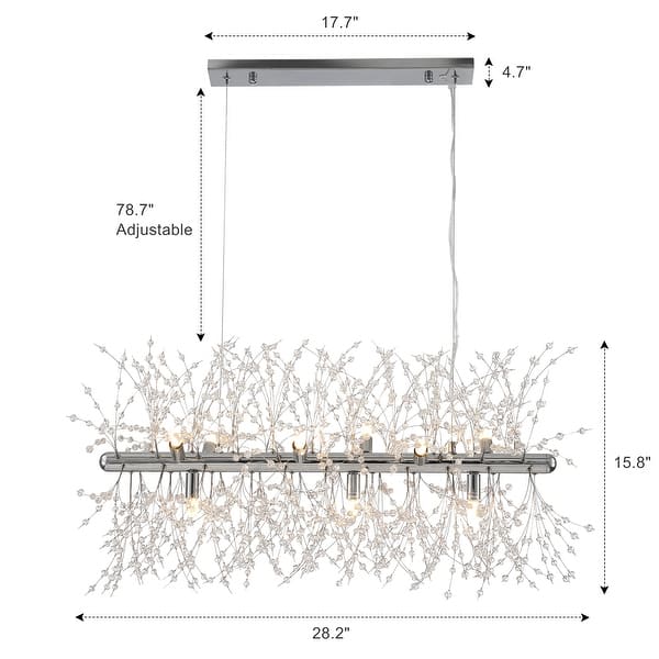 9 - Light Modern Rectangle Fireworks Sputnik Chandelier for Kitchen ...