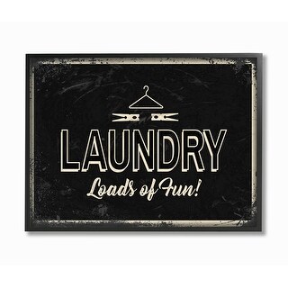 Stupell Laundry Loads of Fun Industrial Framed Giclee Texture Art - Bed ...