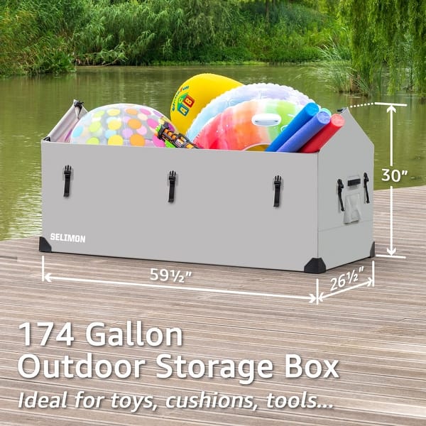 174 US Gallon Outdoor Storage Box Waterproof Soft Shell Tarpaulin Deck ...