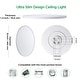 18 Inch Black Flush Mount Led Ceiling Light Fixture Ultra-Thin Round ...