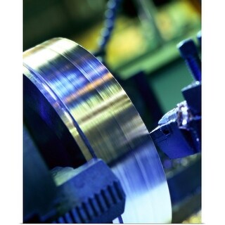 "Close-up of the work piece of a lathe machine" Poster Print - Multi ...
