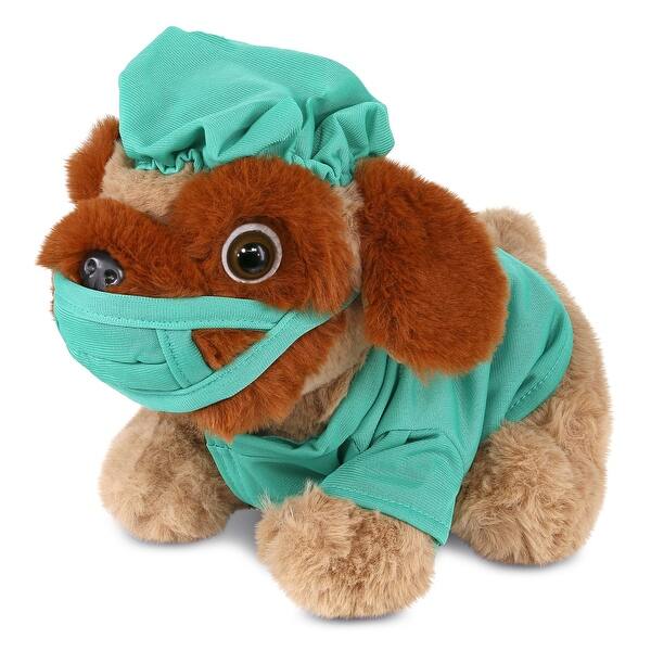 DolliBu Brown Pug Dog Doctor Plush Toy with Cute Scrub Uniform and Cap ...