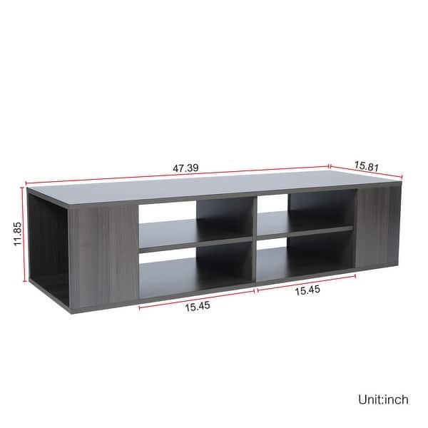 Height Adjustable Shallow Floating TV Console Floating TV Stand Shelf ...