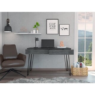 Writing Desk, Four Legs, Two Drawers, Smokey Oak - Bed Bath & Beyond ...