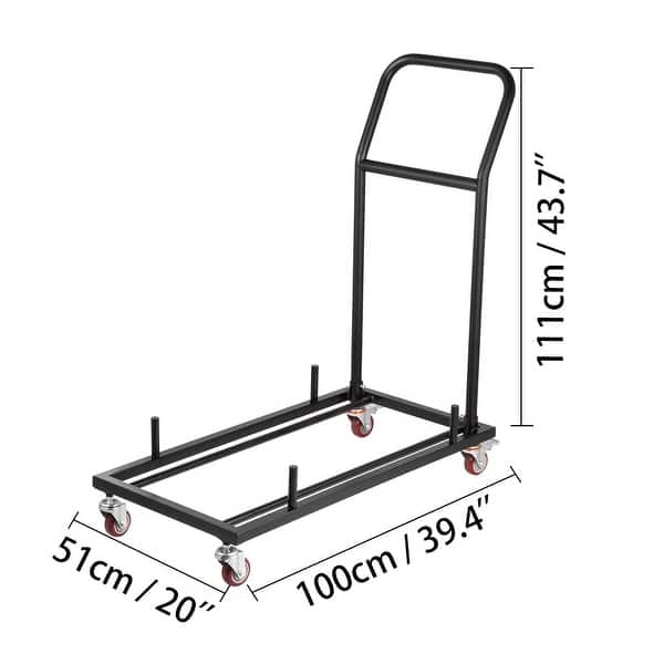 Folding Chair Dolly for Folding Chairs 2 Swivel Casters with Brakes& 2 ...