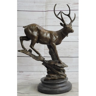 Bronze Marble Statue Elk Stag Buck Deer Lodge Decor Art Sculpture ...