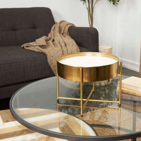 Gold Metal Jasmine Scented Wide Wick Candle with White Wax - On Sale ...