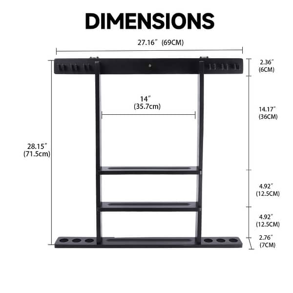 wall mount rack size