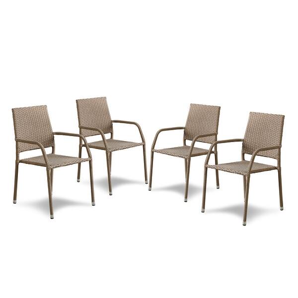 Cohen Outdoor Contemporary Wicker Stacking Chairs (Set of 2) by M&L Co ...