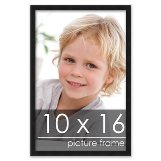 10x16 Contemporary Black Complete Wood Picture Frame with UV Acrylic ...