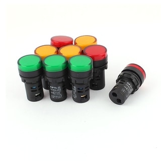 9Pcs AC 220V 21mm Panel Mount Electrical LED Indicator Pilot Signal ...