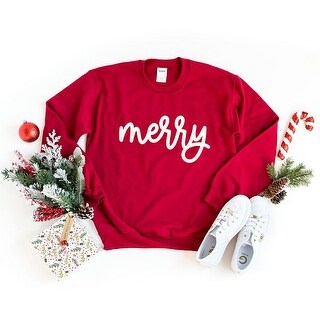 Merry Bold Cursive Puff Graphic Sweatshirt - Bed Bath & Beyond - 42046817