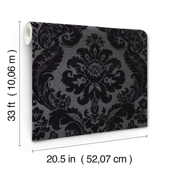 black damask pattern wallpaper