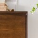 Modern Walnut-colored Storage Cabinet Buffet with 2 Outlet Holes for ...