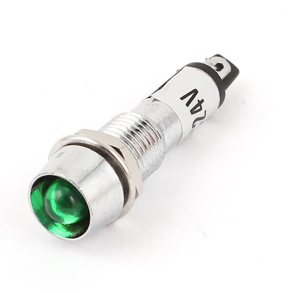 DC 24V Metal Shell Green Signal Pilot Lamp Mini Indicator Light - Bed ...